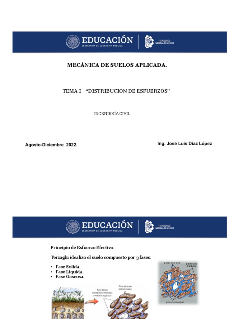 Mecanica de Suelos Aplicada Tema I.-A | PDF | Suelo | Presión