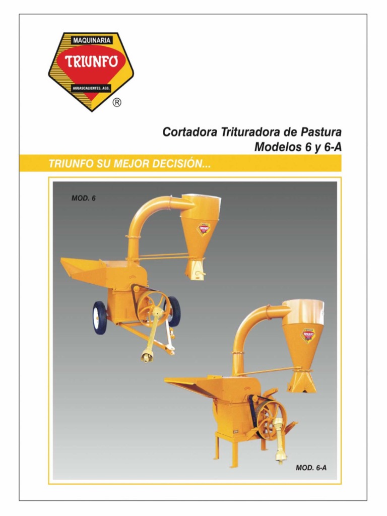 Ficha técnica Molino triunfo modelos 6 y 6A | PDF