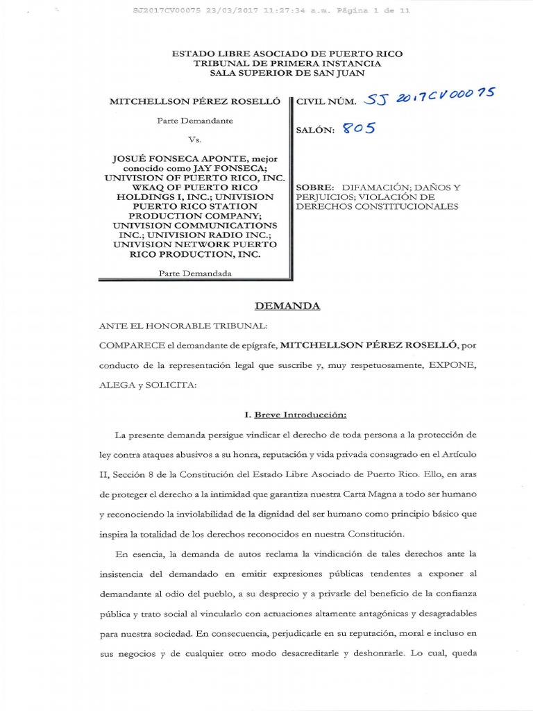 Demandajayfonseca | PDF | Puerto Rico | Privacidad