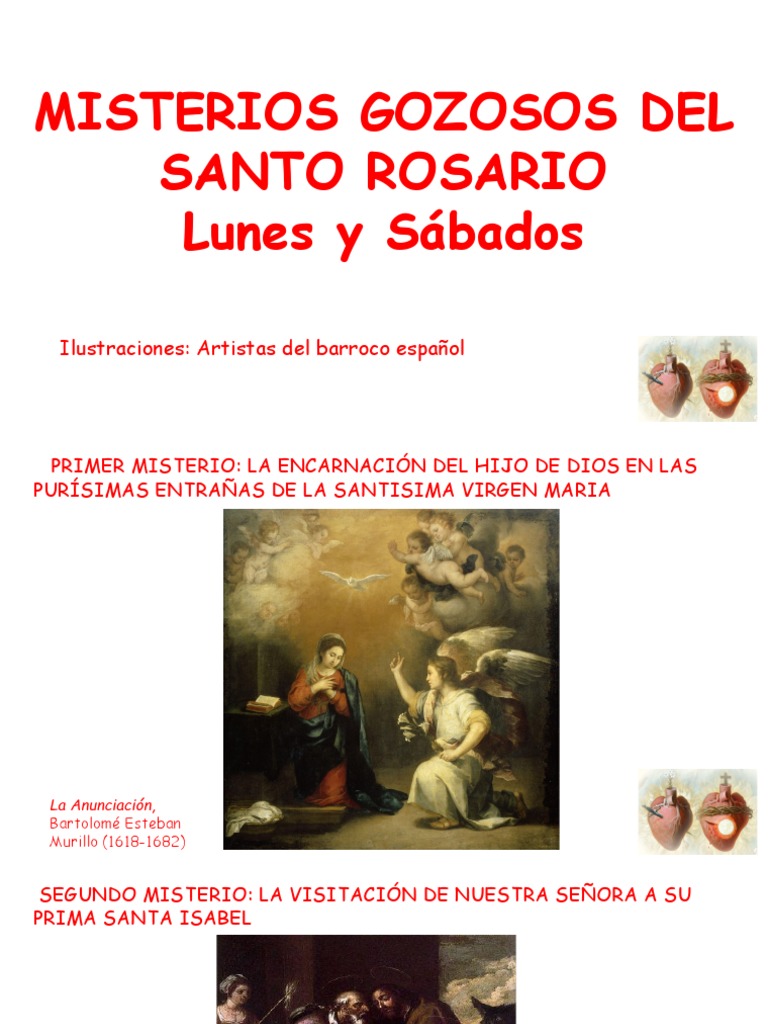Misterios Gozosos Del Santo Rosario Lunes Y Sábado Pdf