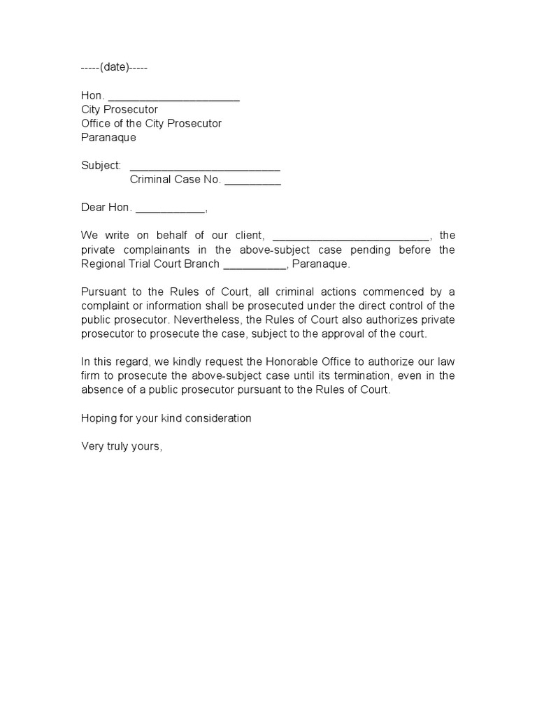 Request for Prosecution Authority | PDF