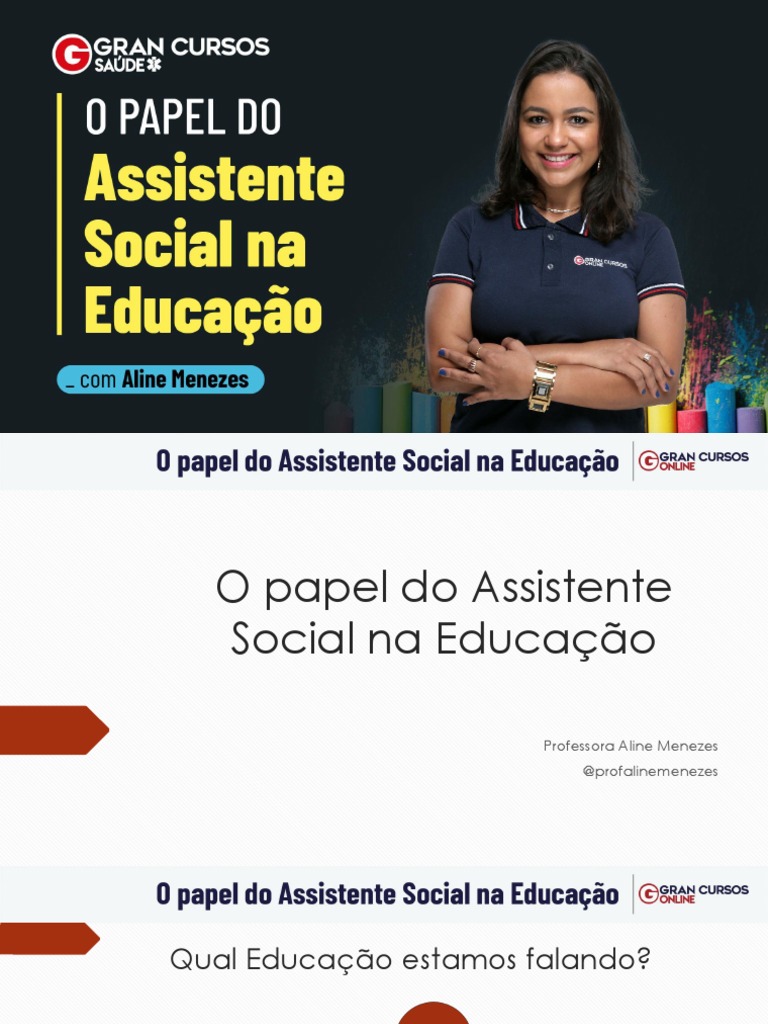 O Papel Do Assistente Social Na Educação - Aline Menezes | PDF ...