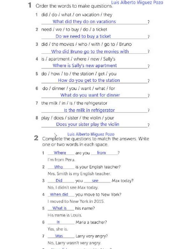 Unit 2C Workbook | PDF