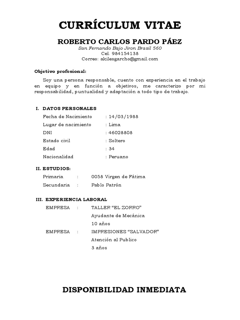 CV Roberto Pardo | PDF