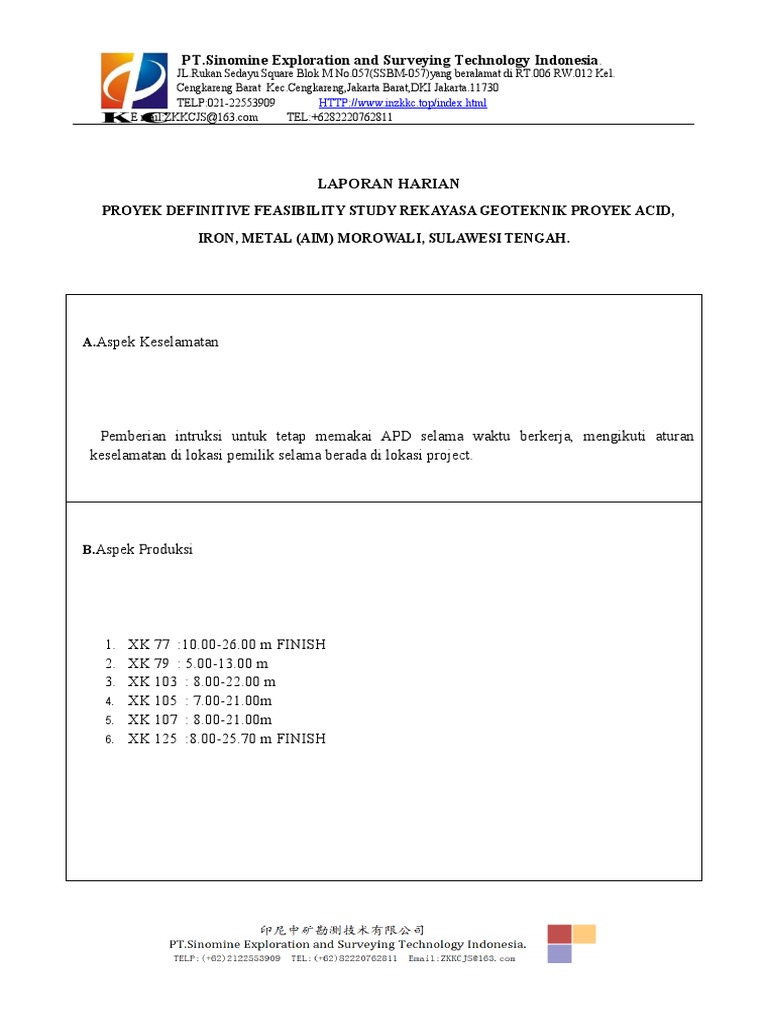 Daily Report Project AIM PT. Merdeka 30 JULI 2021 | PDF