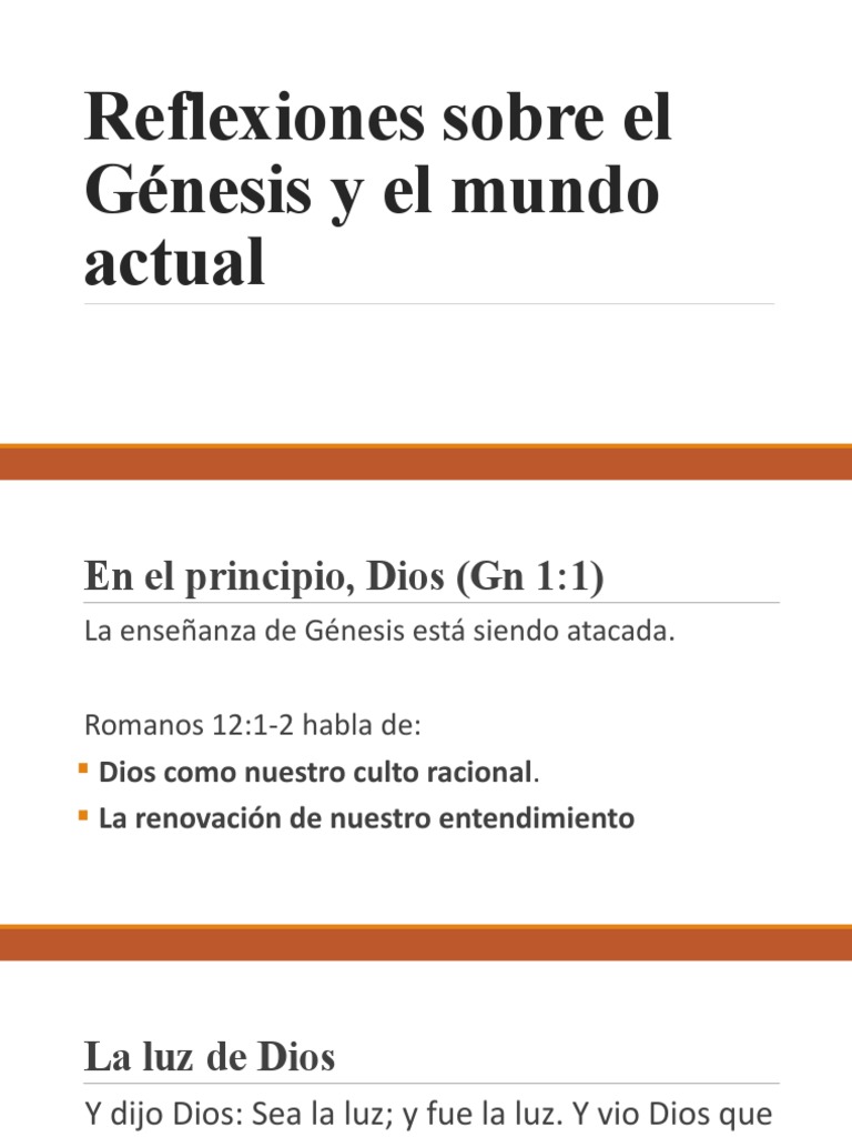 Reflexiones sobre el Génesis y el mundo actual | PDF | Adán y Eva | Creencia religiosa y doctrina