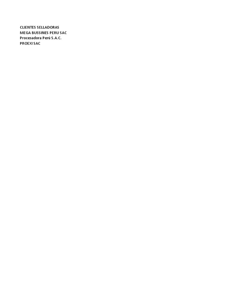 Clientes de Fl Procesados y Sarcofruit | PDF