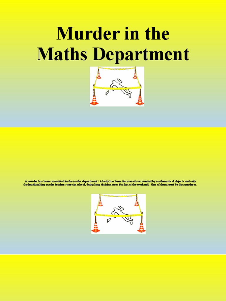 Murder Mystery in Maths Department | PDF