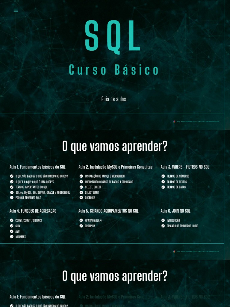 Curso Básico de SQL | PDF | SQL | Bancos de dados