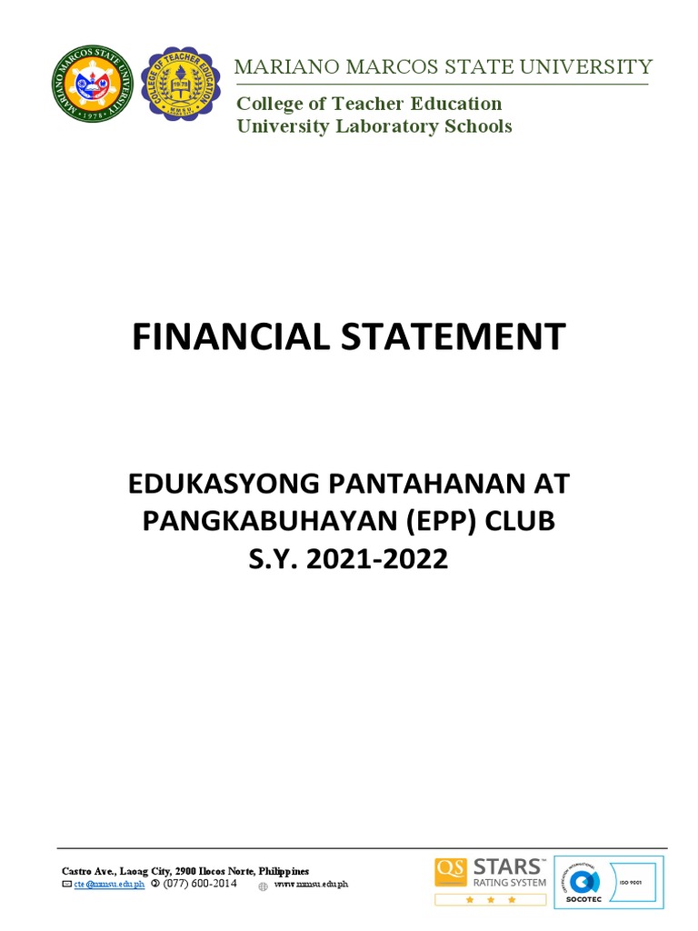 EPP Club 21-22 Club Financial Statement | Download Free PDF | Financial ...
