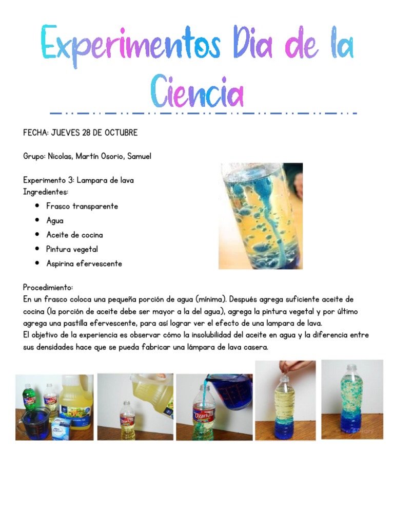 Experimento 3 Día de La Ciencia | PDF