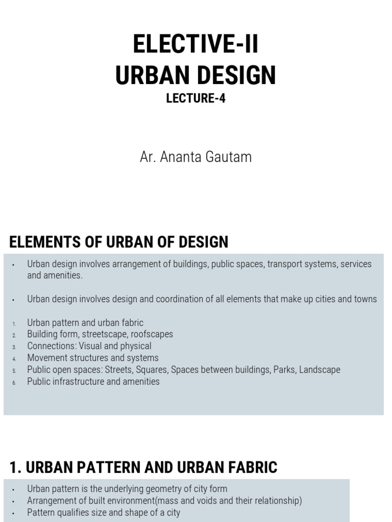 URBAN DESIGN-lecture-4 | Download Free PDF | Transport | Urban Design