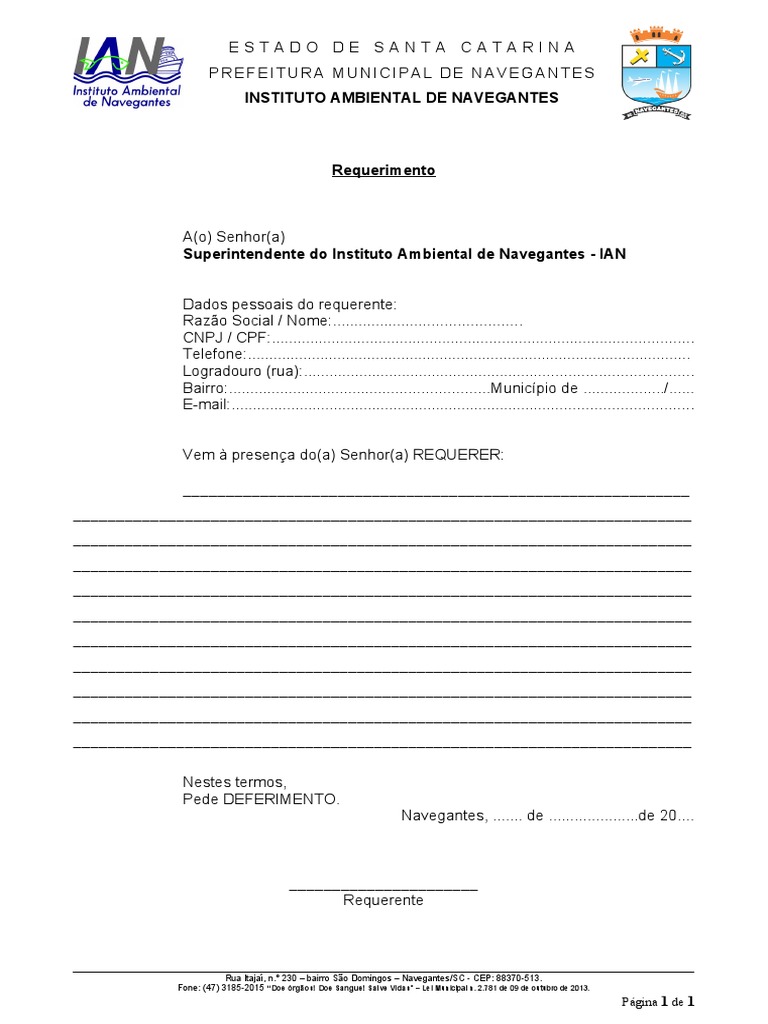 Modelo - Requerimento Geral | PDF
