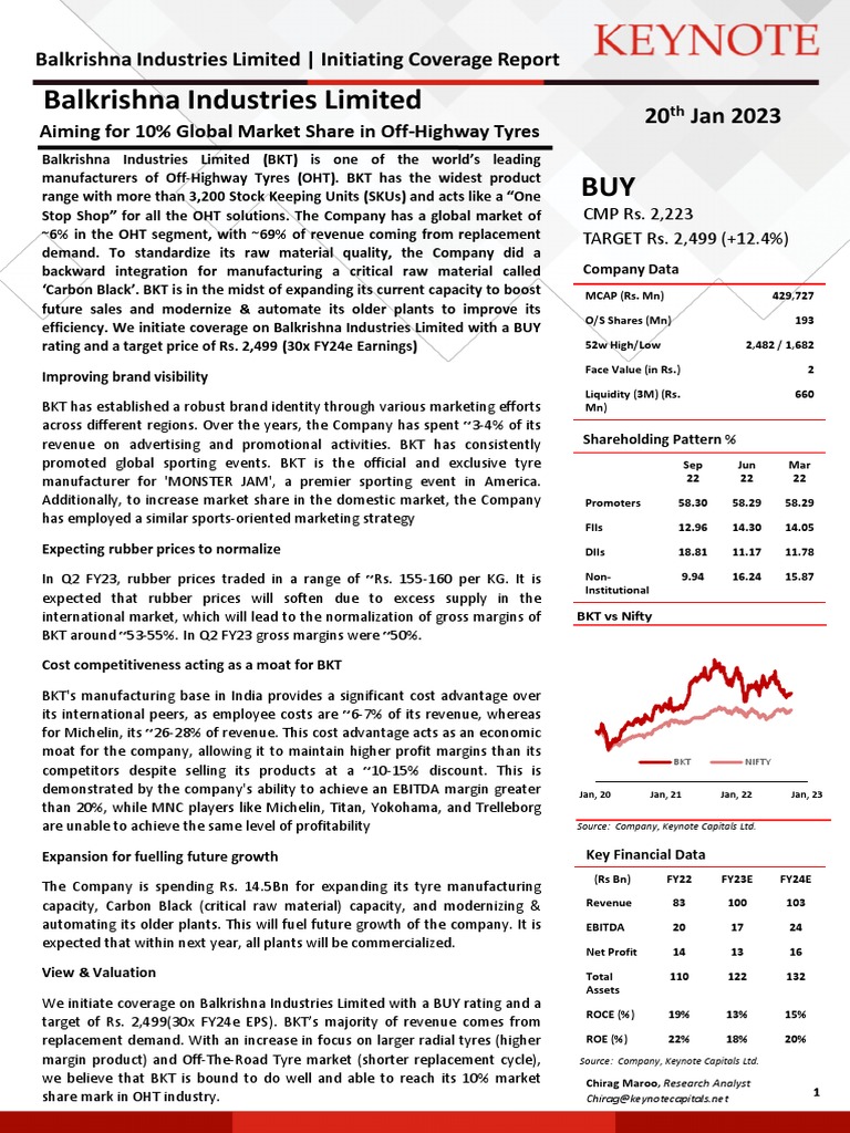 BKT Initiating Coverage Report with Buy Rating & Rs. 2,499 Target | PDF ...