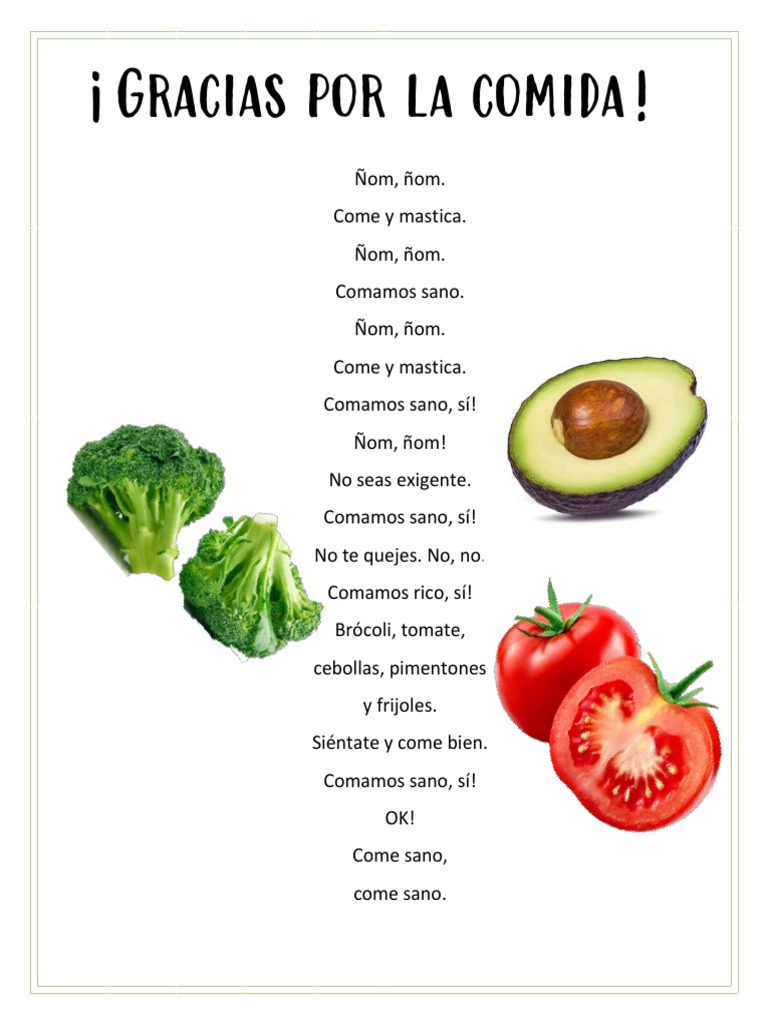 Canción Hábito Alimenticio | PDF | Cocina, comidas y vino | Salud y ...