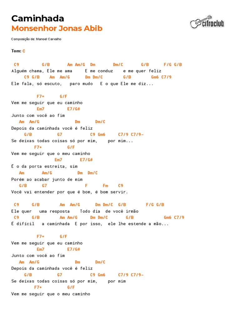 Cifra Club - Monsenhor Jonas Abib - Caminhada | PDF