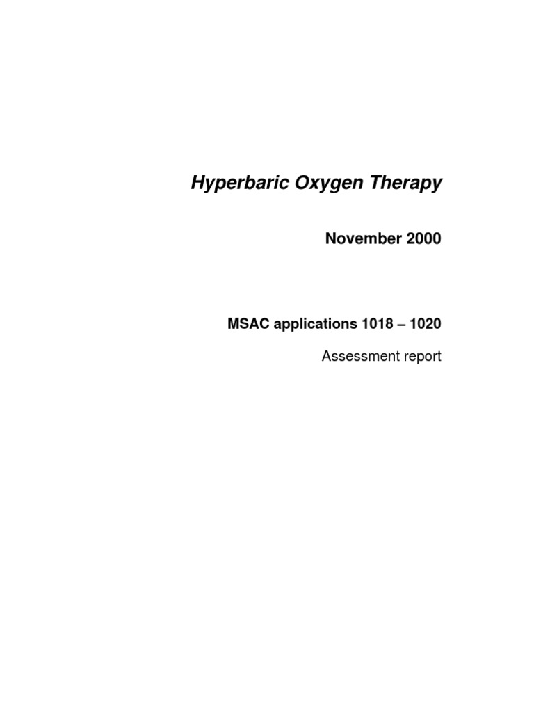 Hyperbaric Oxygen Therapy | PDF | Wound | Evidence Based Medicine