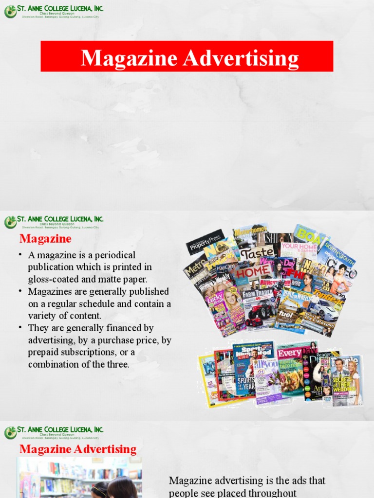 Lesson 11. Magazine Advertising | PDF | Magazines | Advertising
