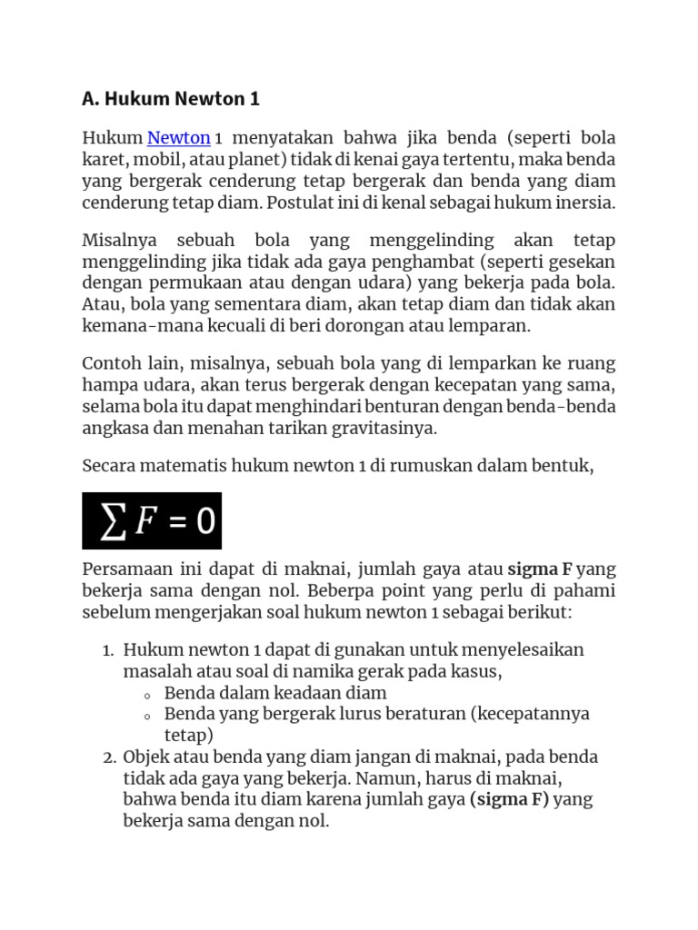 LKPD Hukum 1 Newton | PDF