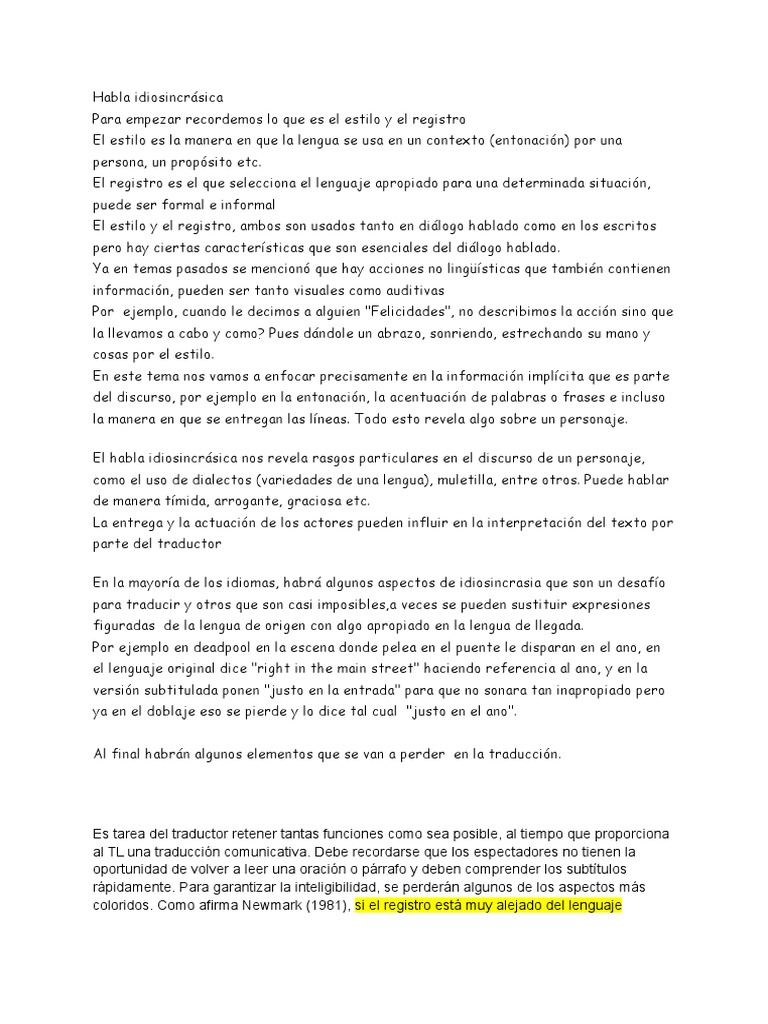 Habla Idiosincrásica en Traducción | PDF | Traducciones | Blasfemia