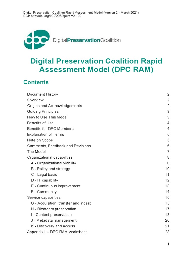 DPC Rapid Assessment Model Overview | PDF | Metadata | Information ...