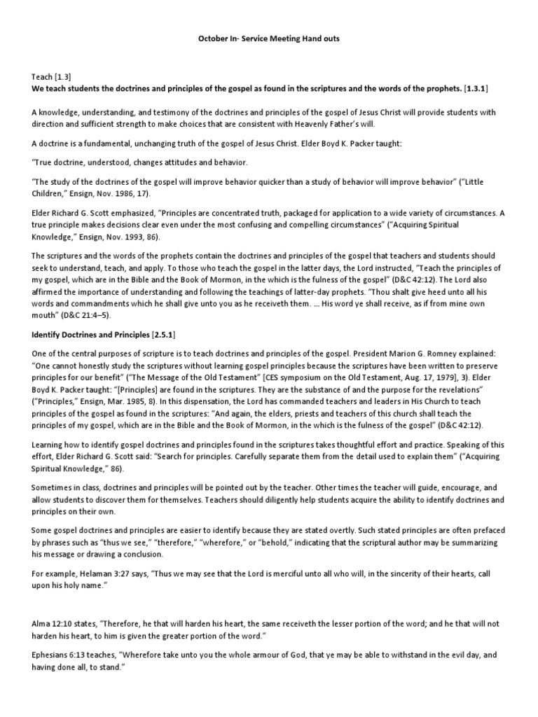 Identifying Doctrines And Principles Pdf Bible Truth