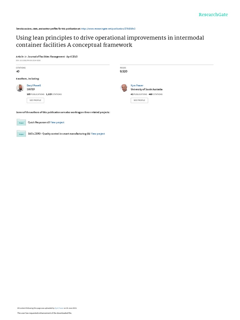 Using Lean Principles | PDF | Lean Manufacturing | Transport