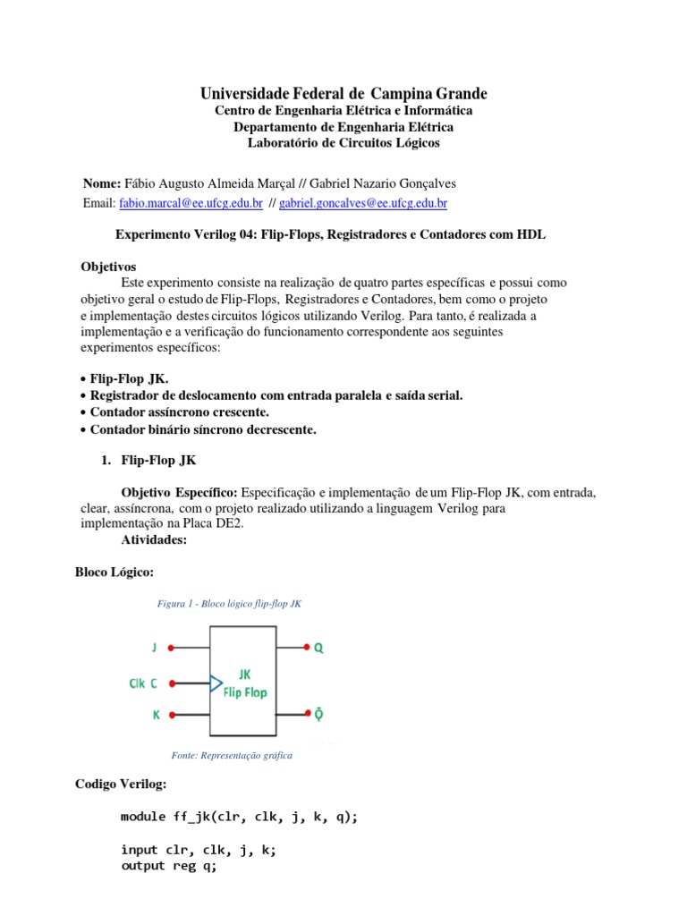 Verilog 4 | PDF | Engenharia da Computação | Informática