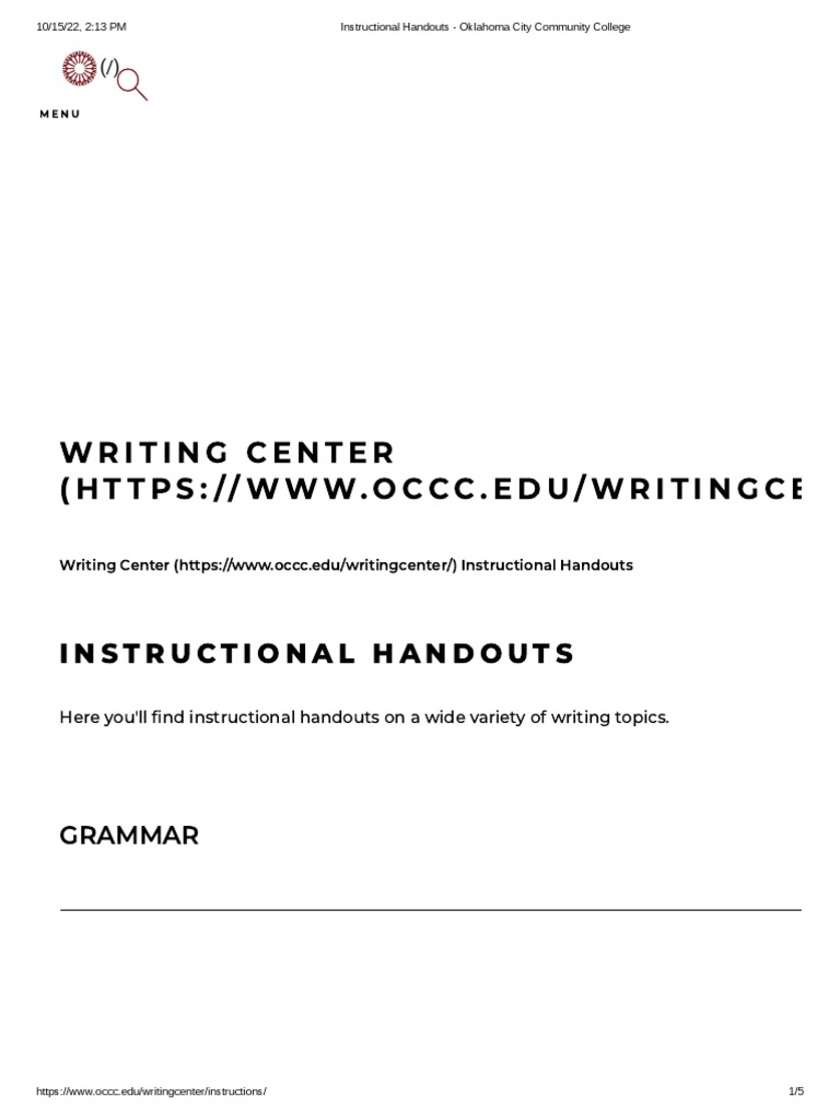 ENGL-1113 Instructional Handouts - Oklahoma City Community College ...