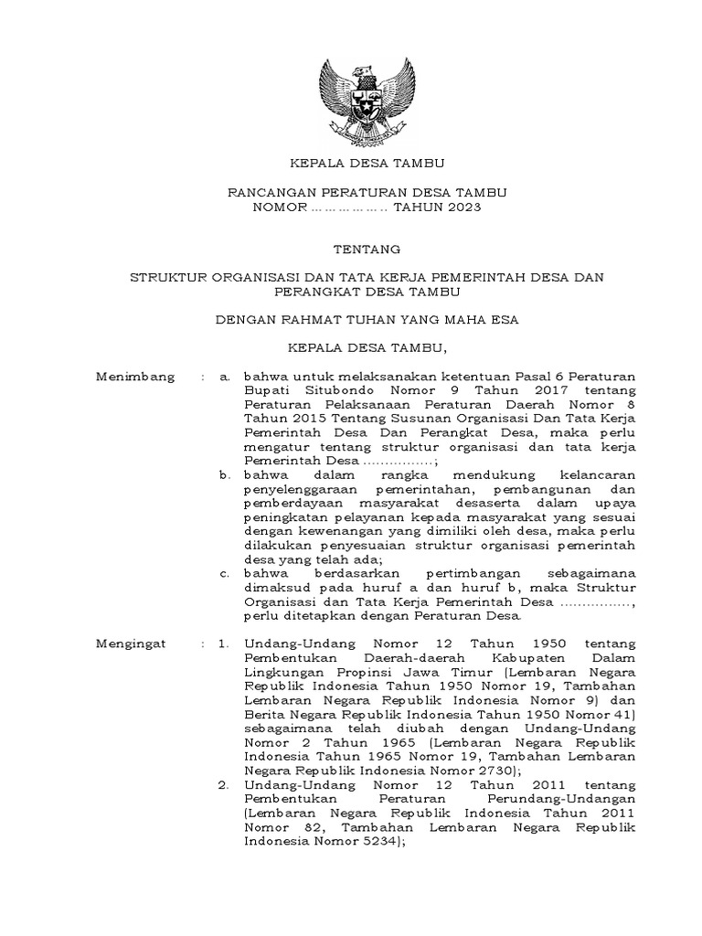 Contoh Perdes SOTK | PDF