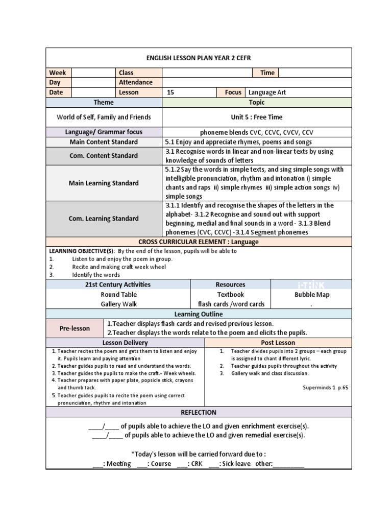 Y2 Lesson Plan Week 6 | PDF | Lesson Plan | Teachers