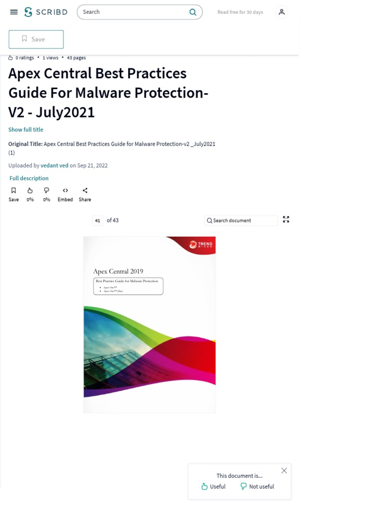 Apex Central Best Practices Guide For Malware Protection-V2 - Ju | PDF ...