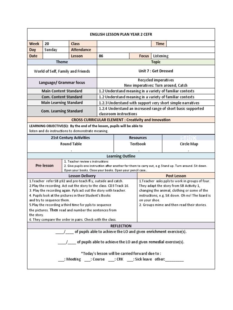 Update Y2 Lesson Plan Week 20 | PDF | Lesson Plan | Flashcard