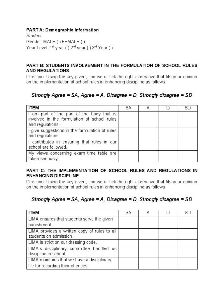 Effectiveness of School Rules and Regulations in Enhancing Discipline ...