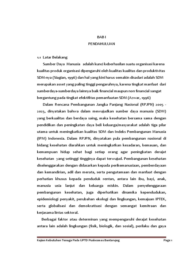 Kajian Kebutuhan Tenaga Kesehatan | PDF | Pengembangan Diri | Kesehatan Holistik