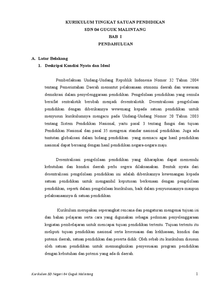KTSP Dokumen 1 | PDF