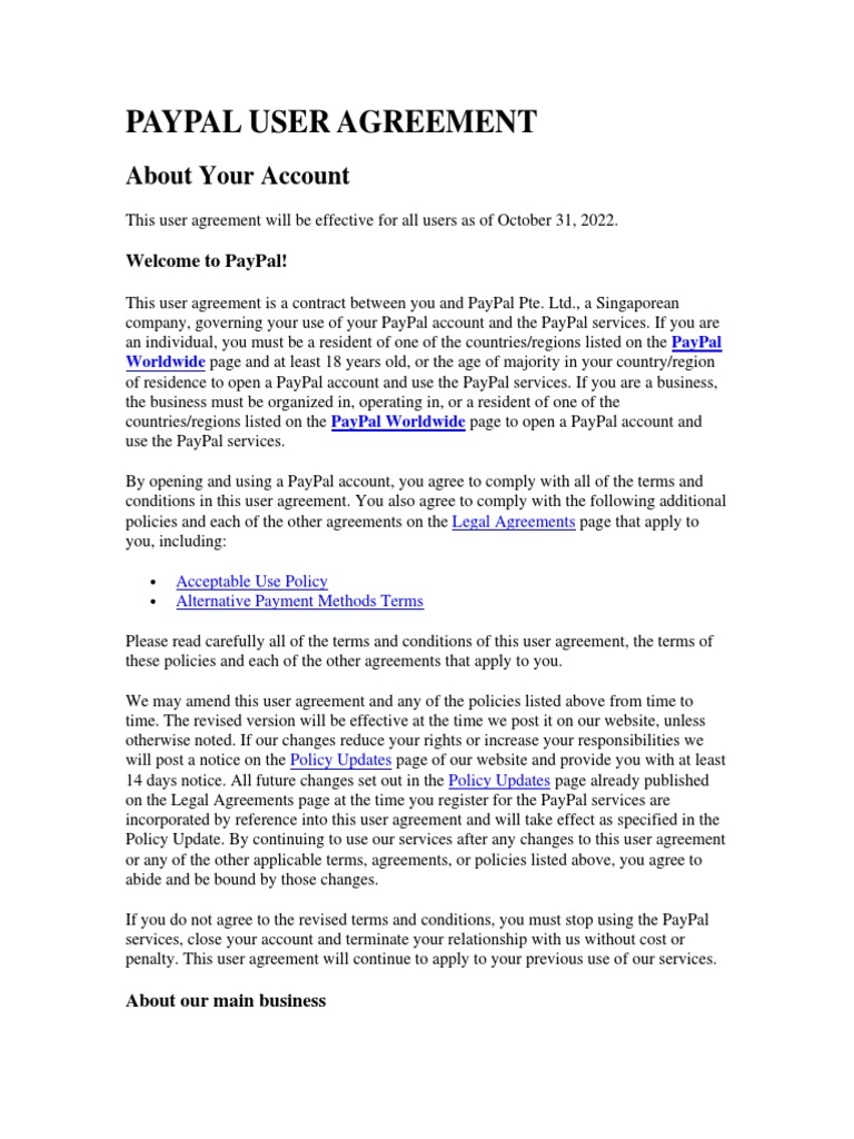 Paypal Agreement | PDF | Pay Pal | Credit Card Paypal Agreement | PDF | Pay Pal | Credit Card