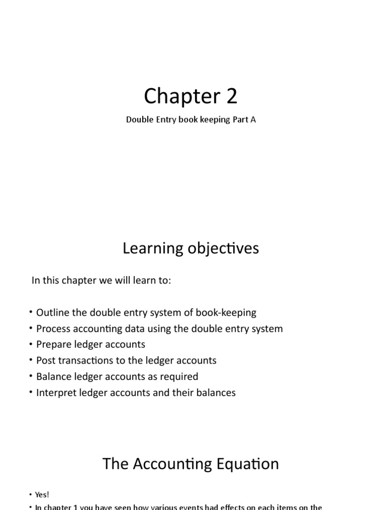 Chapter 2 - Double Entry Book Keeping - PPTM | PDF | Debits And Credits ...