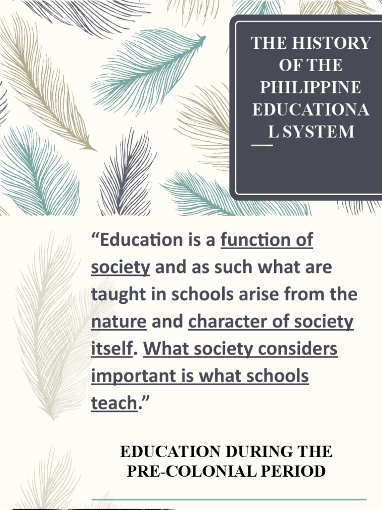 Chapter 2.1 The History of The Philippine Educational System | PDF ...