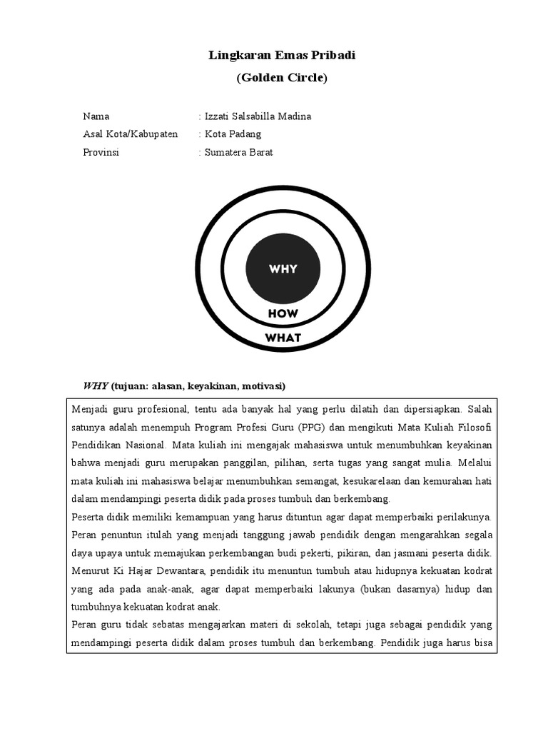 Topik 1 - 1M - Komitmen Diri Model Lingkaran Emas | PDF