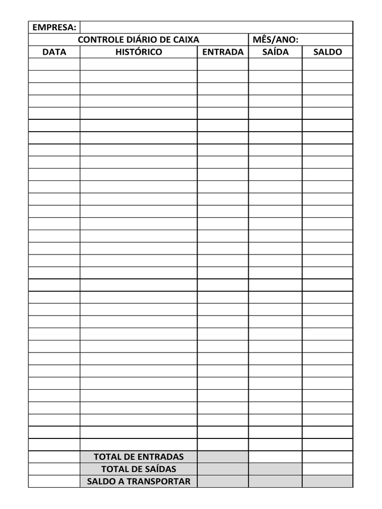 Modelo Planilha Controle de Caixa | PDF | Negócios