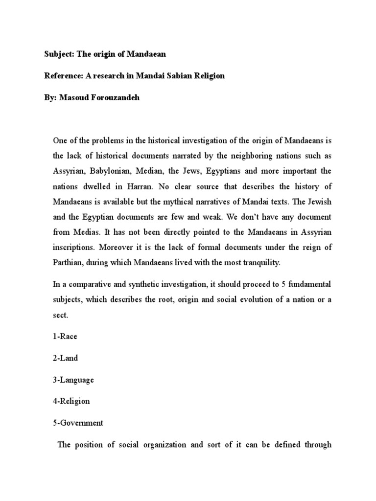 Mandaean Origins and History Analysis | PDF | Baptism | John The Baptist