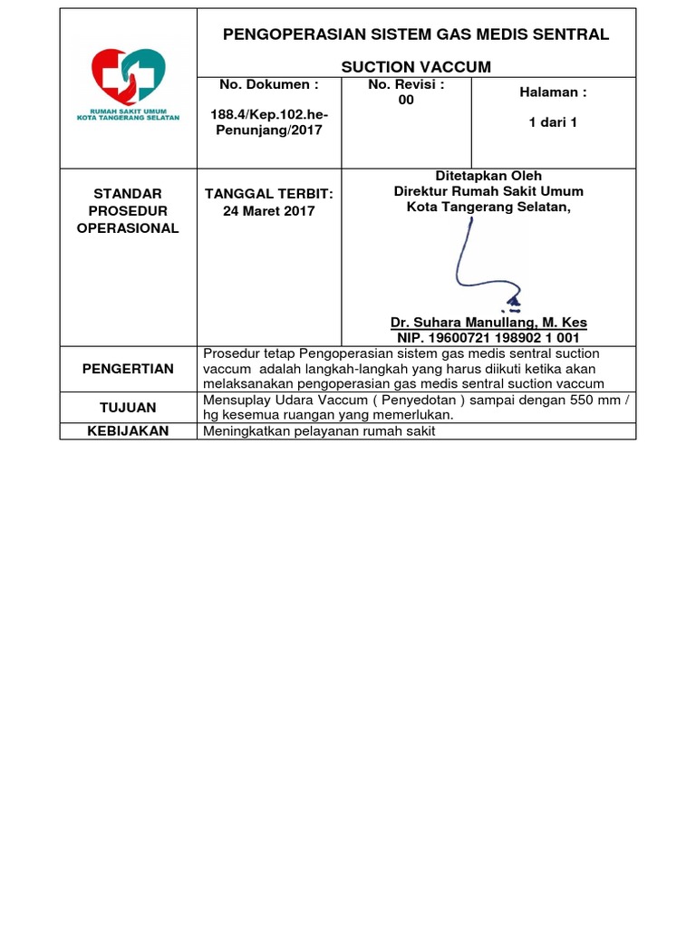 Mengoperasikan Sistem Gas Medis Sentral | PDF