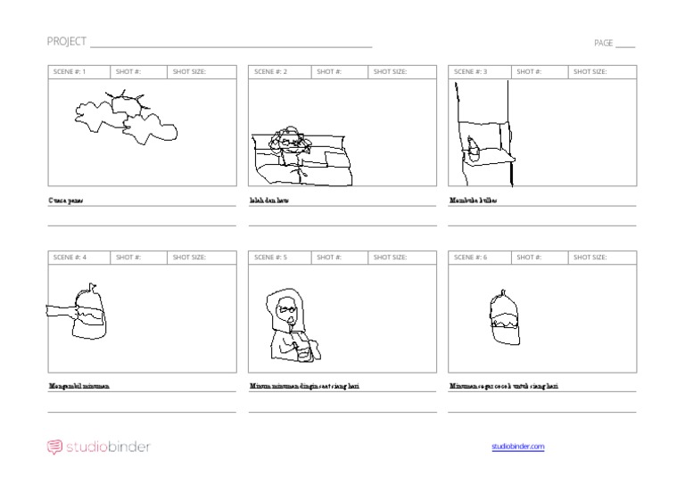 A4 Storyboard Template - 6-Panel - Landscape - StudioBinder | PDF