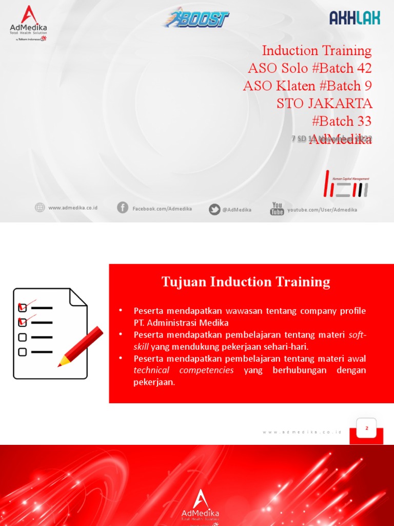 Induction Training Announcement BATCH 41 ASO SOLO-BATCH 8 KLATEN & BATCH 32 STO JAKARTA | PDF