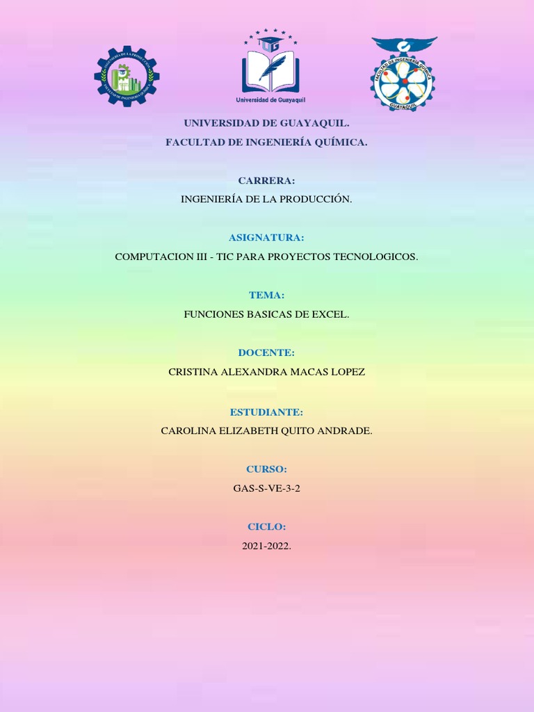 Funciones Basicas de Excel | PDF