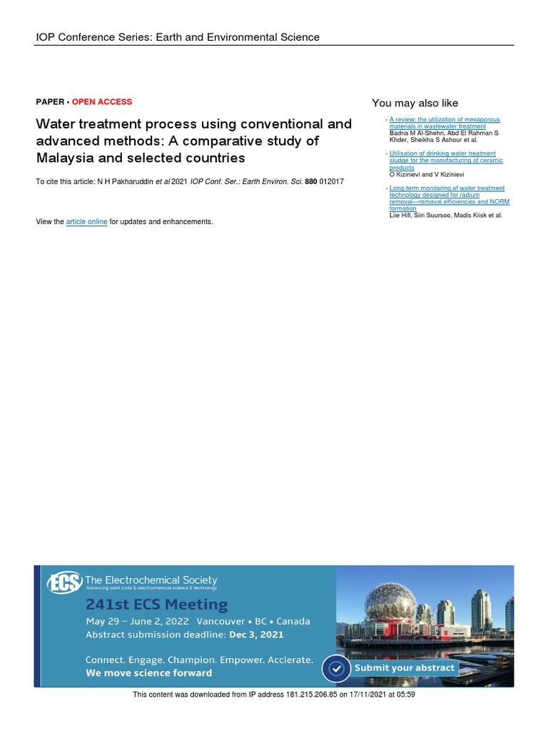 Water Treatment Process Using Conventional and Adv | PDF | Water ...