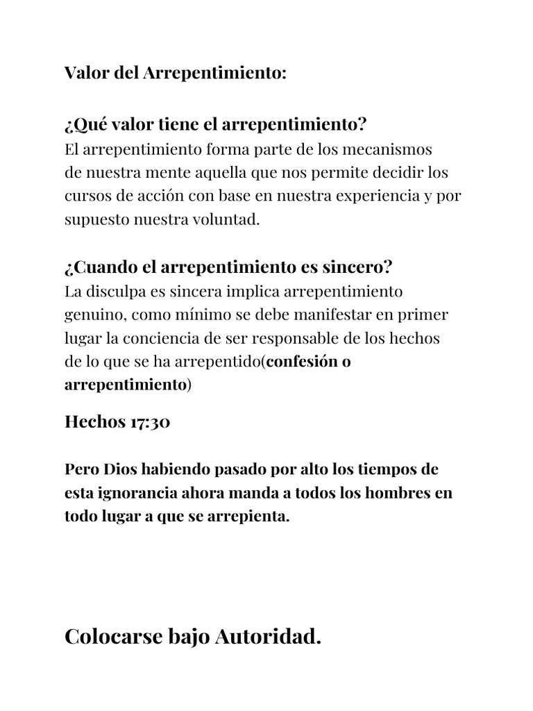 Valor Del Arrepentimiento | PDF | Dios | Cristo (título)