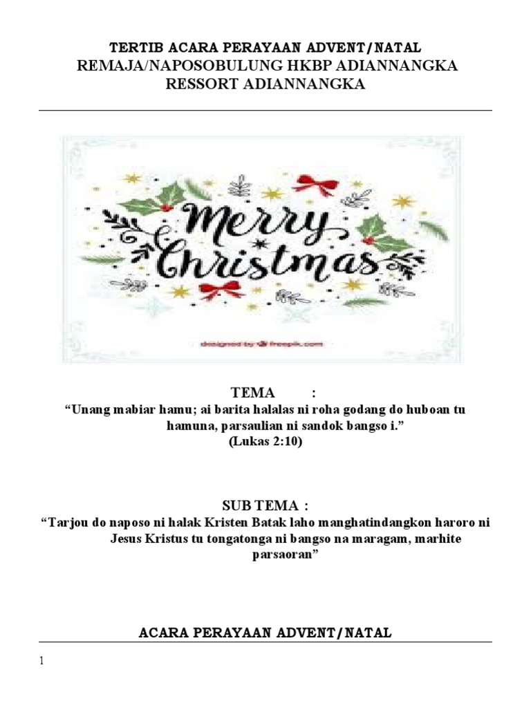 Tertib Acara Perayaan Advent Rena Adiannangka 1 | PDF | Kajian Bahasa Asing | Seni
