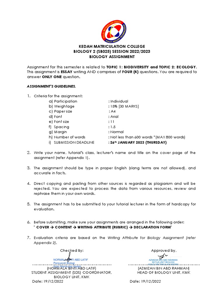 Assignment Sb025 | PDF | Ecology | Earth Sciences